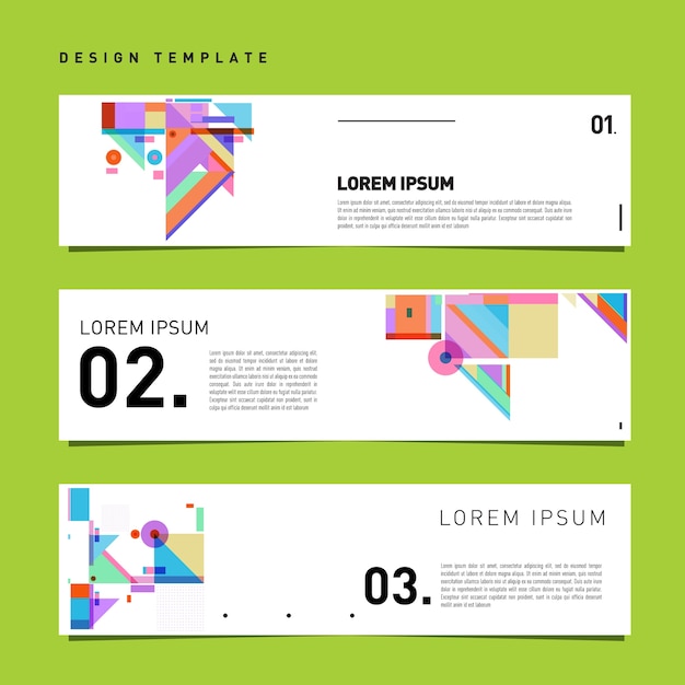 Premium Vector | Minimalist colorful banner set design template Premium Vector | Minimalist colorful banner set design template