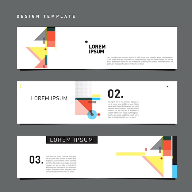 Premium Vector | Minimalist colorful banner set design template Premium Vector | Minimalist colorful banner set design template