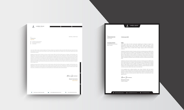 Premium Vector | Minimalist modern letterhead template design. vector Premium Vector | Minimalist modern letterhead template design. vector