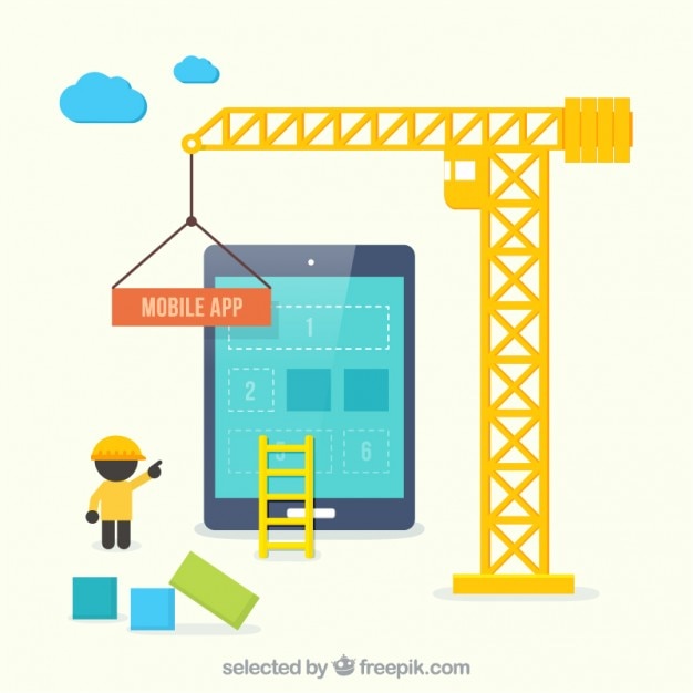 Free Vector | Mobile app construction Free Vector | Mobile app construction
