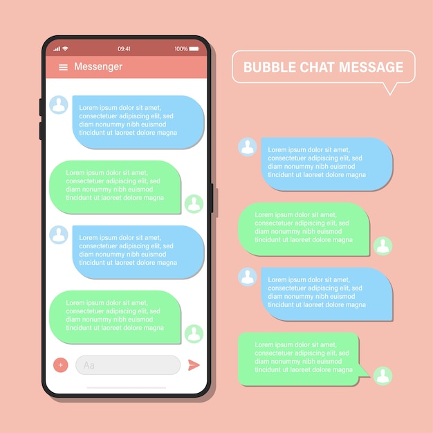 Premium Vector | Mobile phone chat message Premium Vector | Mobile phone chat message