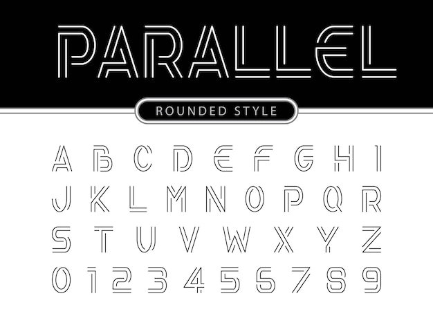 Premium Vector Modern Alphabet Letters Parallel Lines Stylized