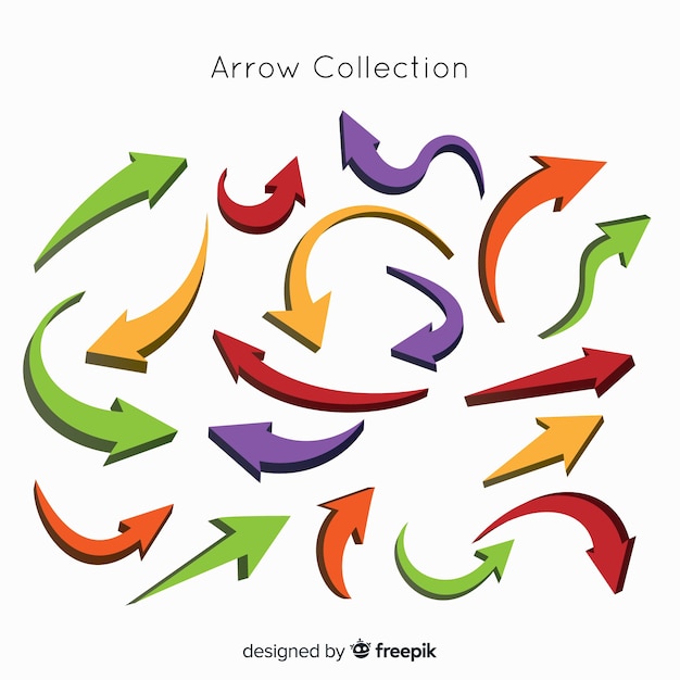 Modern Arrow Collection With Flat Design Free Vector