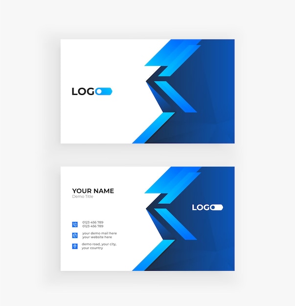Premium Vector Modern Blue Corporate Business Card Design