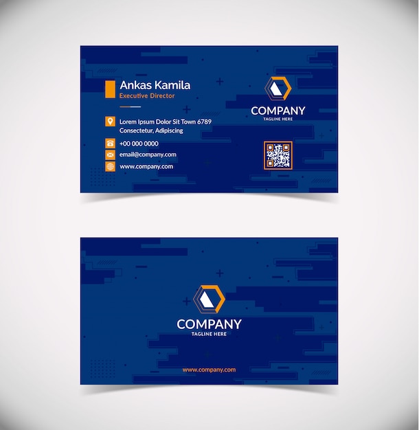 Premium Vector | Modern blue geometric business card template Premium Vector | Modern blue geometric business card template