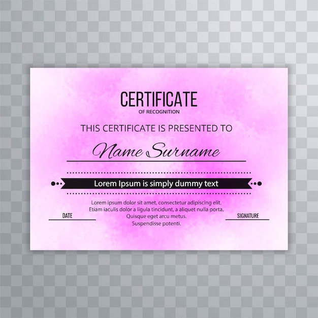 Free Vector | Modern certificate pink design template Free Vector | Modern certificate pink design template