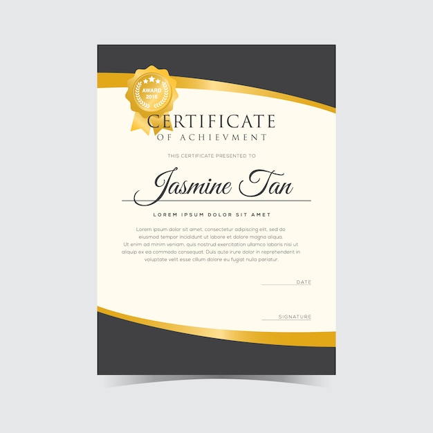 Premium Vector | Modern certificate vector template Premium Vector | Modern certificate vector template