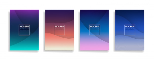 Premium Vector | Modern colorful gradient poster set Premium Vector | Modern colorful gradient poster set