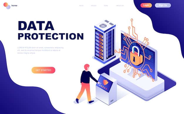 Premium Vector | Modern flat design isometric concept of data protection Premium Vector | Modern flat design isometric concept of data protection
