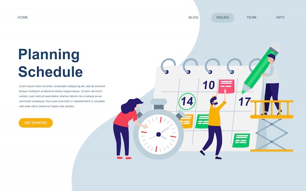Premium Vector | Modern flat web page design template of planning schedule Premium Vector | Modern flat web page design template of planning schedule