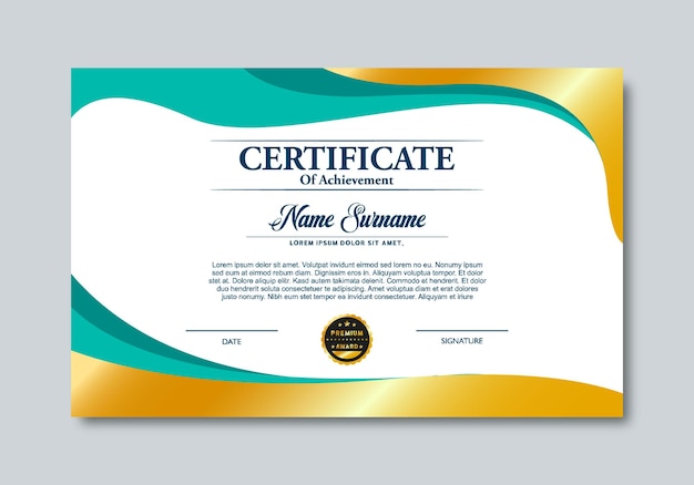 Premium Vector | Modern gradient certificate design template Premium Vector | Modern gradient certificate design template