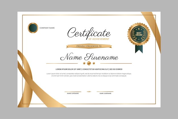 Premium Vector | Modern gradient certificate vector Premium Vector | Modern gradient certificate vector