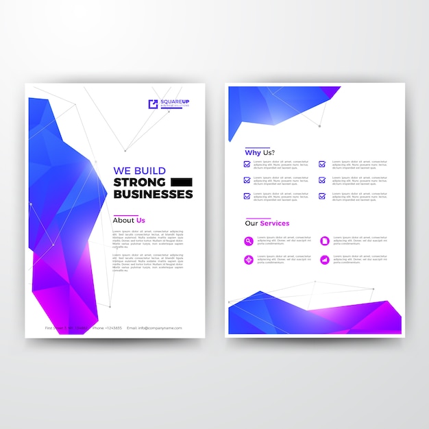 Premium Vector | Modern polygon business flyer template Premium Vector | Modern polygon business flyer template