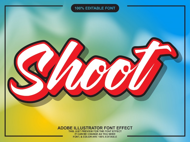 Premium Vector Modern Shoot Script Editable Typography Font Effect