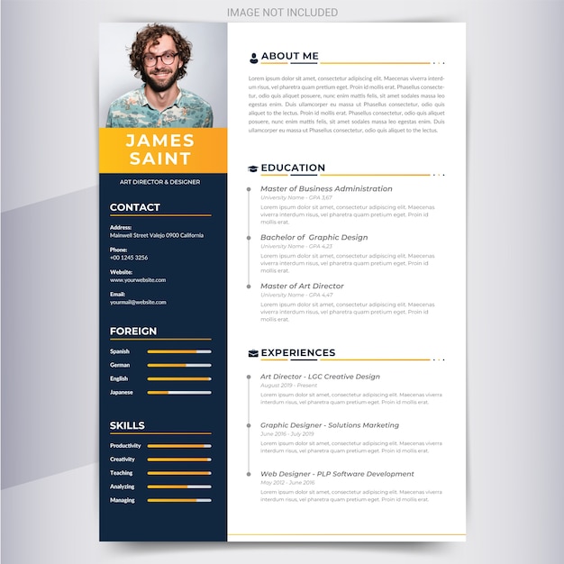 Premium Vector | Modern simple curriculum template Premium Vector | Modern simple curriculum template