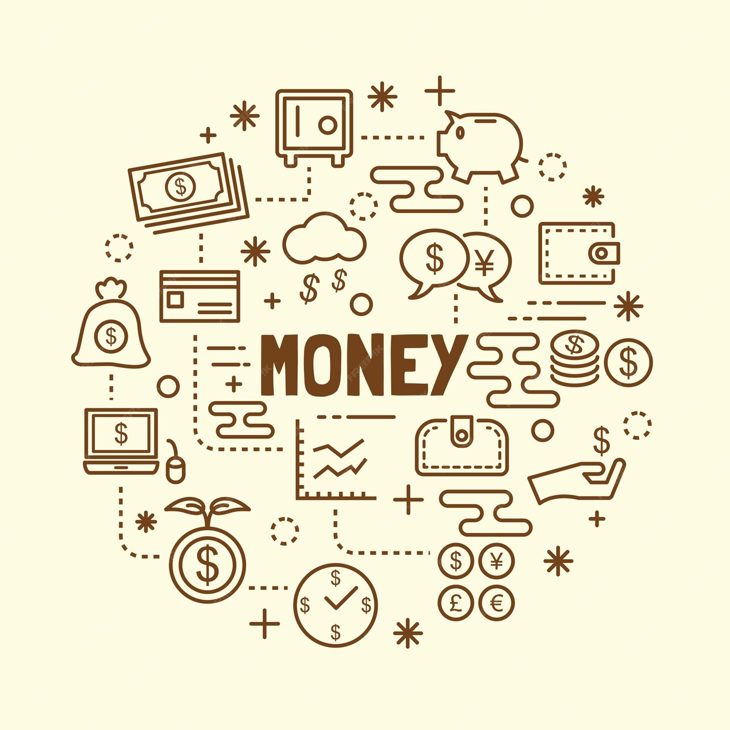 Premium Vector | Money minimal thin line icons set Premium Vector | Money minimal thin line icons set