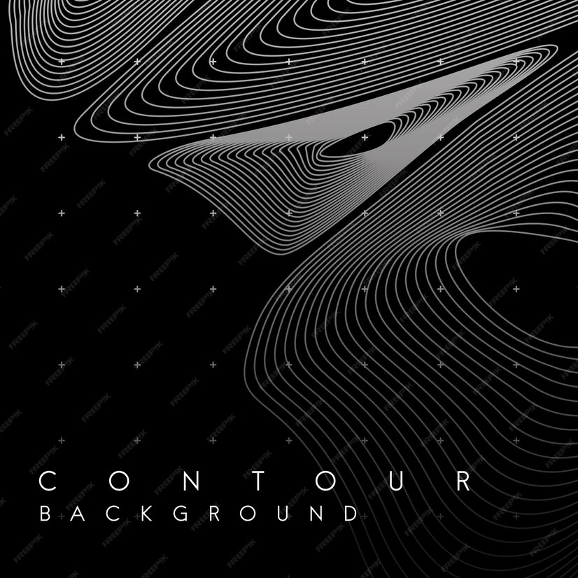 Free Vector | Monochrome abstract contour line illustration Free Vector | Monochrome abstract contour line illustration