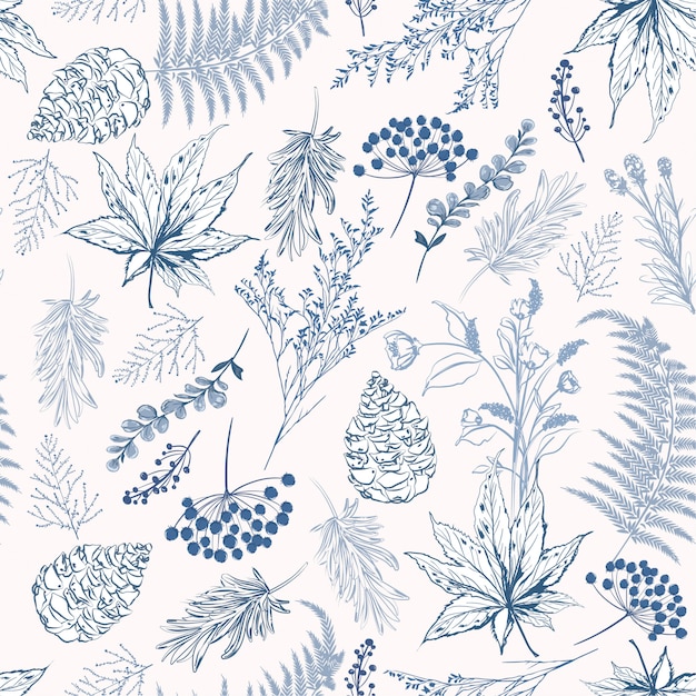 Premium Vector | Monotone blue color seamless pattern vector illustrations Premium Vector | Monotone blue color seamless pattern vector illustrations