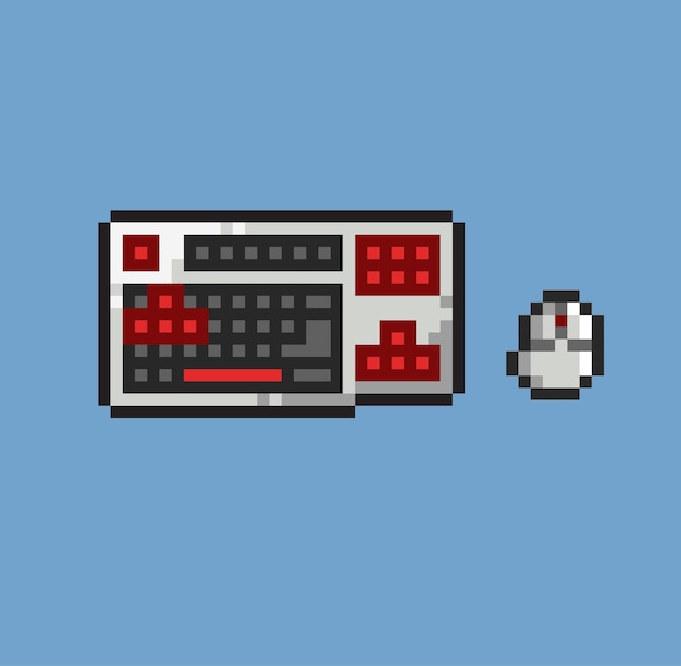 Premium Vector | Mouse and keyboard in pixel art style Premium Vector | Mouse and keyboard in pixel art style