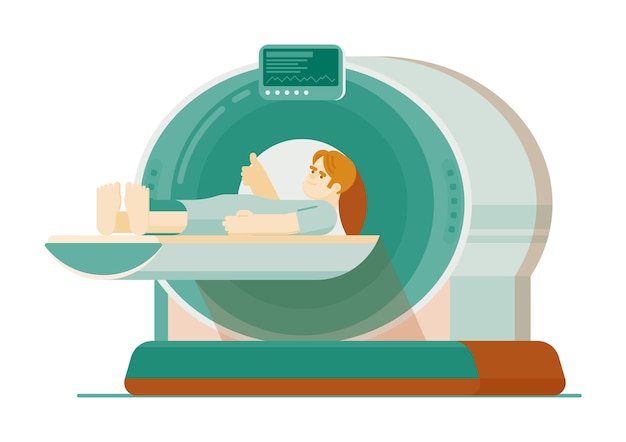 Premium Vector | Mri scanning. patient lying inside mri scanning ... Premium Vector | Mri scanning. patient lying inside mri scanning ...