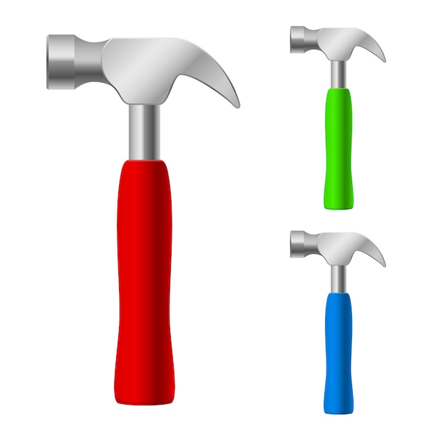 Premium Vector | Multi-colored hammers Premium Vector | Multi-colored hammers