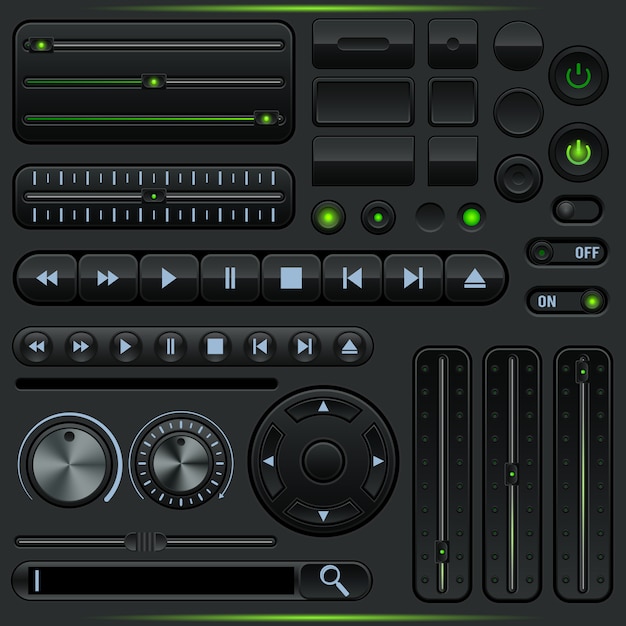 Premium Vector | Multimedia player graphic user interface elements ... Premium Vector | Multimedia player graphic user interface elements ...