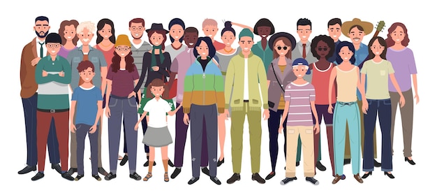 Premium Vector | Multinational group of people isolated on white Premium Vector | Multinational group of people isolated on white