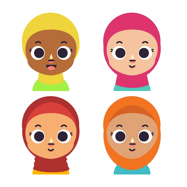 Premium Vector | Muslim avatar character vector Premium Vector | Muslim avatar character vector