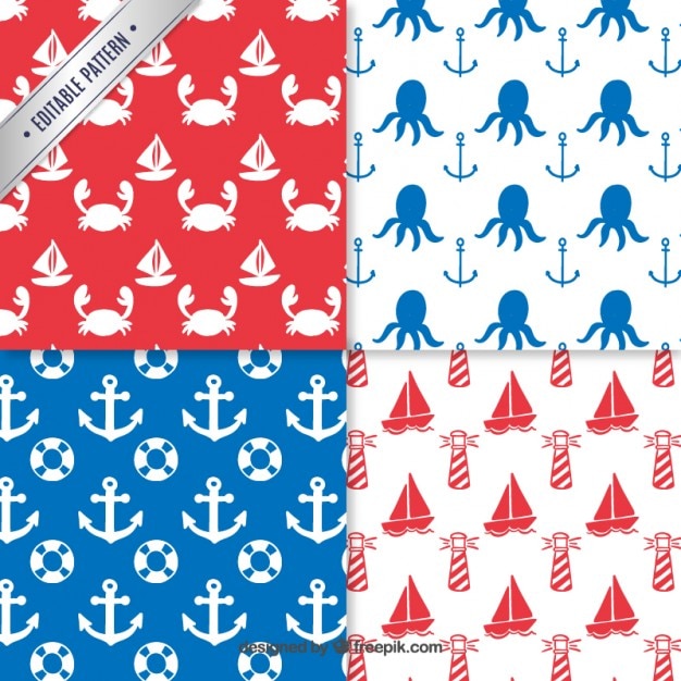 Free Vector | Nautical elements pattern Free Vector | Nautical elements pattern