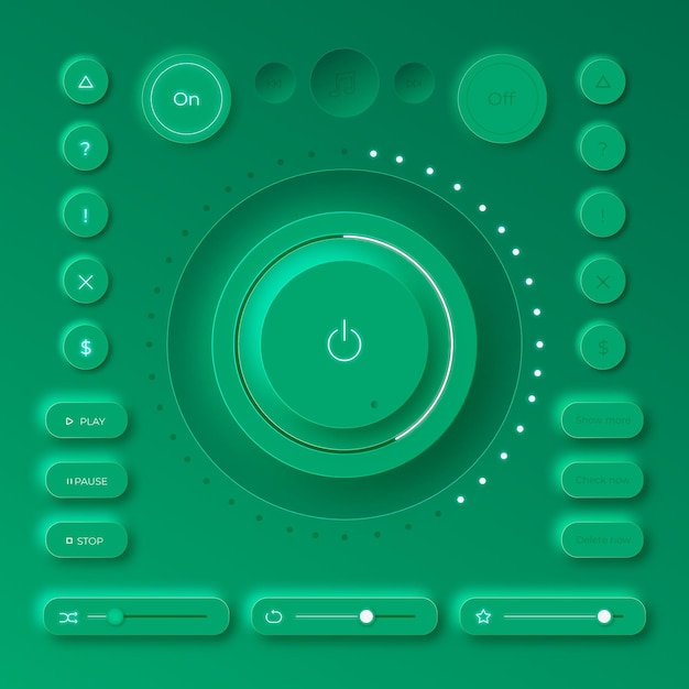 Premium Vector | Neumorphic design user interface elements Premium Vector | Neumorphic design user interface elements