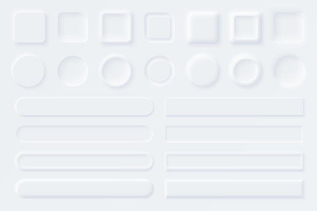 Premium Vector | Neumorphic ui ux white user interface elements ... Premium Vector | Neumorphic ui ux white user interface elements ...