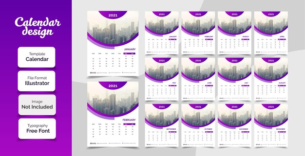 Premium Vector | New year wall calendar design Premium Vector | New year wall calendar design