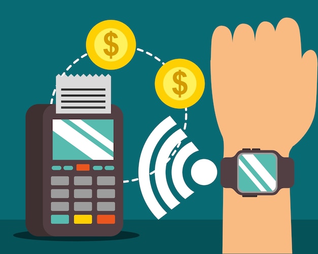 Premium Vector | Nfc payment technology Premium Vector | Nfc payment technology