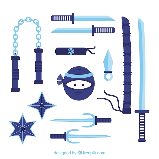Free Vector | Ninja elements collection Free Vector | Ninja elements collection