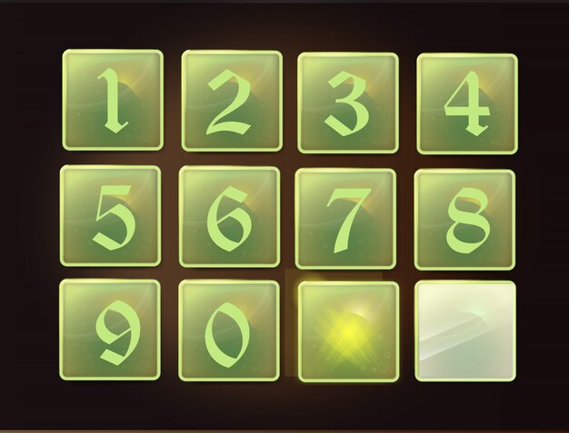 Premium Vector Numbers Glass Button For The Application Interface