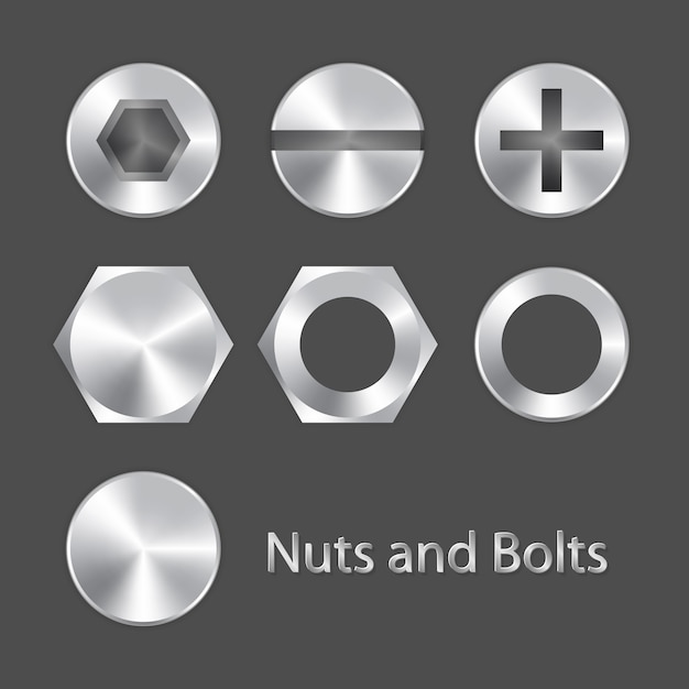 Premium Vector | Nuts and bolts Premium Vector | Nuts and bolts