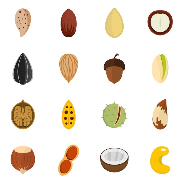 Premium Vector | Nuts icons set Premium Vector | Nuts icons set