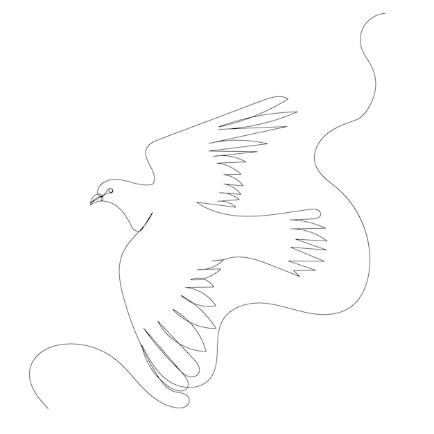 Premium Vector | One continuous line drawing of a bird flying Premium Vector | One continuous line drawing of a bird flying