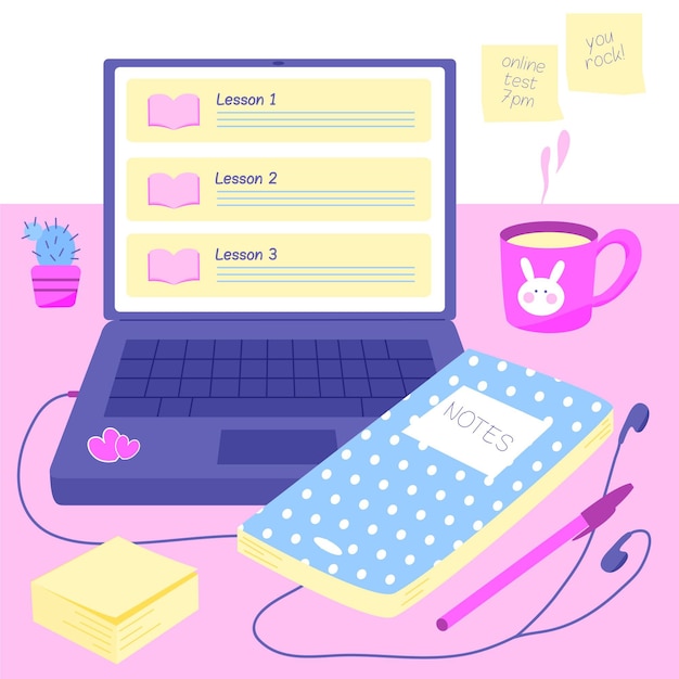 Free Vector | Online courses concept Free Vector | Online courses concept