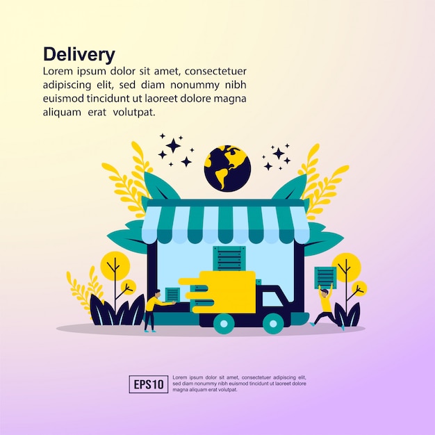 Premium Vector | Online delivery concept Premium Vector | Online delivery concept