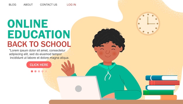 Premium Vector | Online education modern flat design. online school ... Premium Vector | Online education modern flat design. online school ...