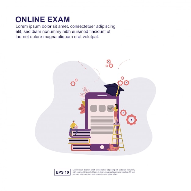 Premium Vector | Online exam concept vector illustration flat design ... Premium Vector | Online exam concept vector illustration flat design ...