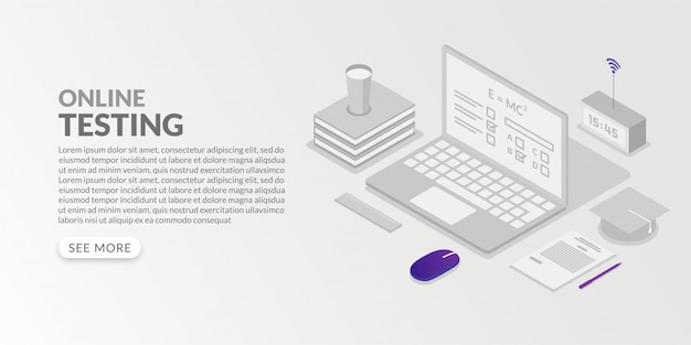 Premium Vector | Online testing concept in isometric style, examination ... Premium Vector | Online testing concept in isometric style, examination ...