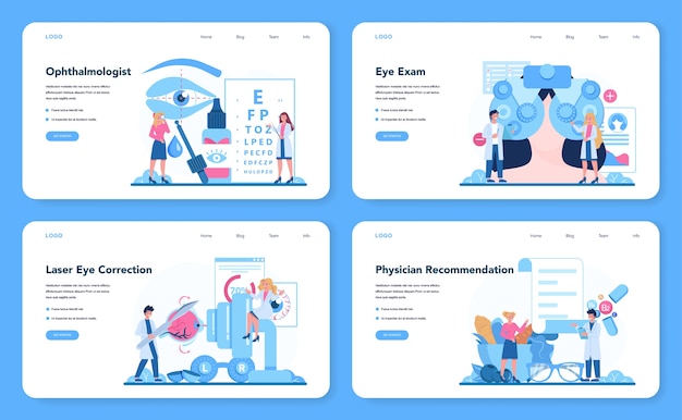 Premium Vector | Ophthalmologist web banner or landing page set Premium Vector | Ophthalmologist web banner or landing page set