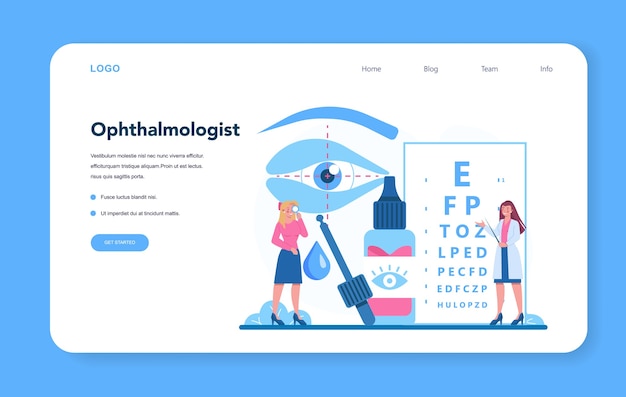 Premium Vector | Ophthalmologist web banner or landing page Premium Vector | Ophthalmologist web banner or landing page