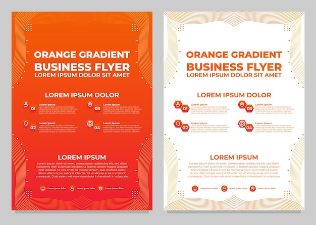 Premium Vector | Orange gradient business flyer template collection design Premium Vector | Orange gradient business flyer template collection design