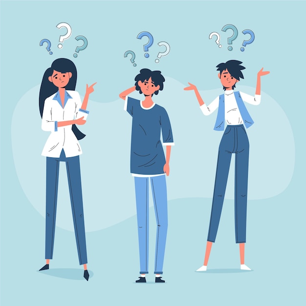 Free Vector | Organic flat people asking questions collection Free Vector | Organic flat people asking questions collection