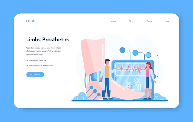 Premium Vector | Orthopedics doctor web banner or landing page Premium Vector | Orthopedics doctor web banner or landing page