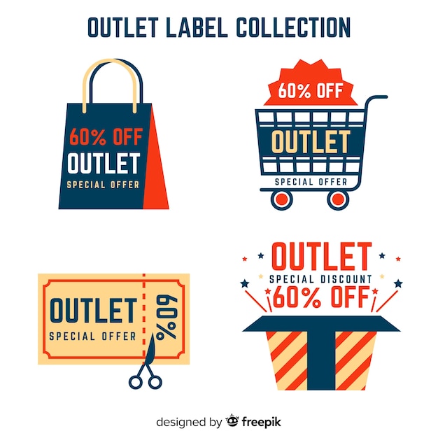 Free Vector | Outlet label collection Free Vector | Outlet label collection