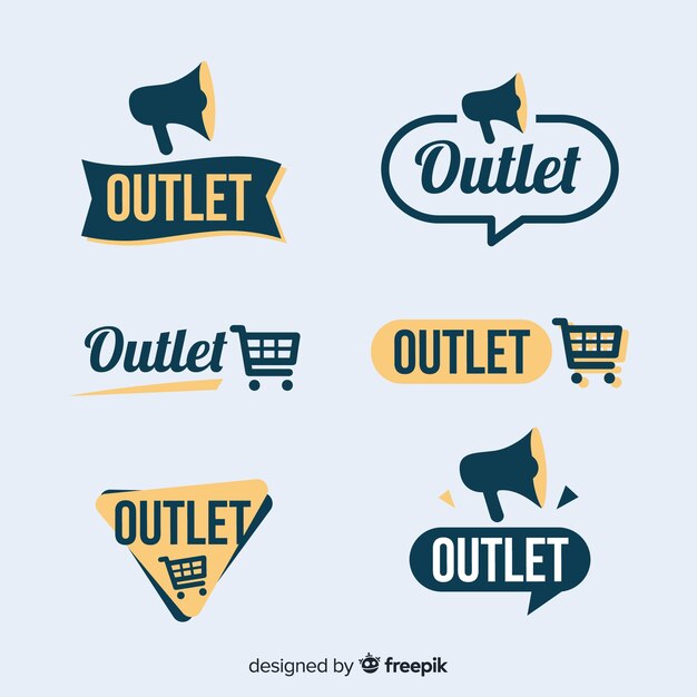Premium Vector | Outlet label collection Premium Vector | Outlet label collection